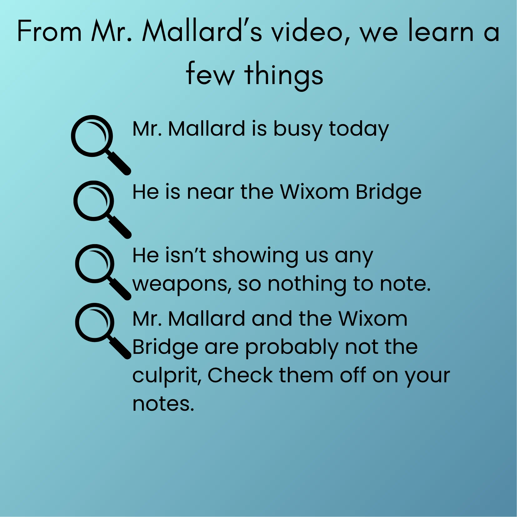 Mr Mallard sample explained – Heavner Canoe & Kayak Rental